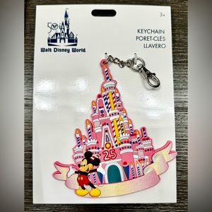 Disney | Accessories | Disney Parks 25th Anniversary Castle Keychain ...